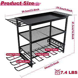 CATCHLUCK Power Tool Organizer Power Tool Storage 6 Drill Holder Wall Mount, Heavy Duty Metal Power Tool Rack 4 Layer 12 Hooks Tool Organizer