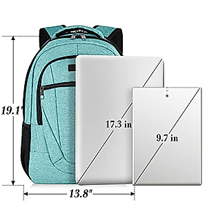 BIKROD Teal Backpack for Women and Men, Extra Large School Backpacks for Teens, Water Resistant Back Pack with USB Charging Port Fits 17 Inch Laptop, Business Anti Theft Durable Computer Bag Gifts