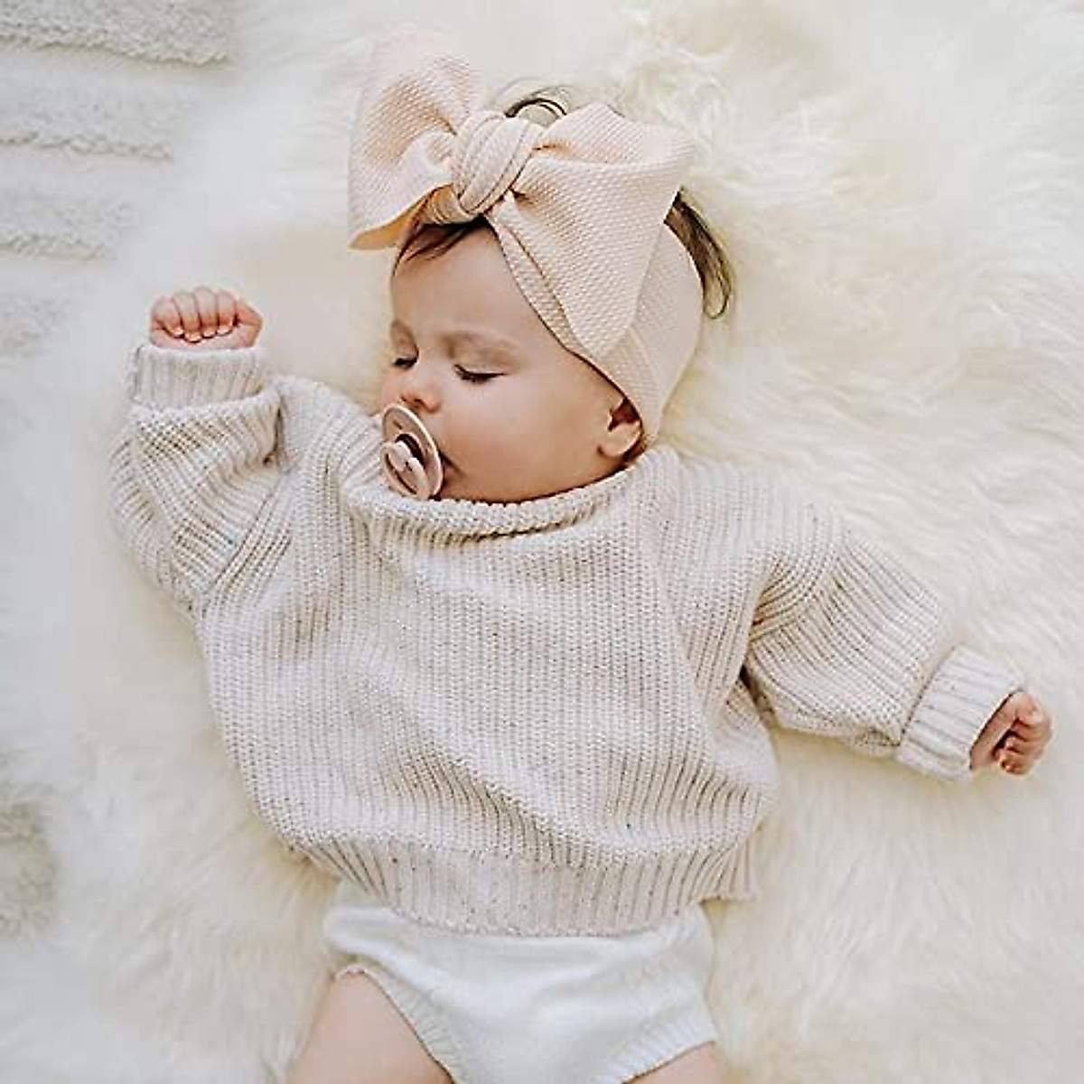 Infant Toddler Baby Girl Boy Knit Sweater Pullover Sweatshirt Warm Long Sleeve Shirt Tops Knitted Fall Winter Clothes (White, 2-3T)