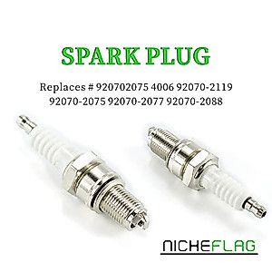 NICHEFLAG 06720-V10-030 Rubber Auger Kit Replaces Honda HS520 Paddles, Honda HS720 Paddles, Honda HS520 Parts, Honda HS720 Parts with 22431-V10-013 V-Belt