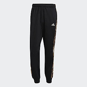 adidas Men's Warm-up Tricot Tapered Camo Track Pant, Black, Medium