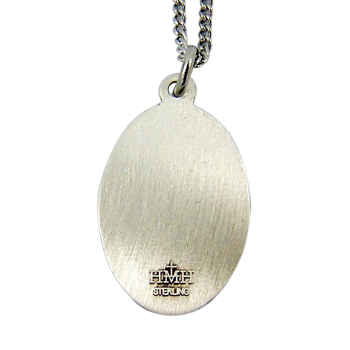 Sterling Silver Oval Saint Mother Teresa of Calcutta Pray for Us Medal Pendant, 7/8 Inch