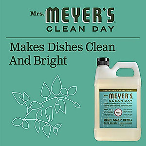 MRS. MEYER'S CLEAN DAY Liquid Dish Soap Refill, Biodegradable Formula, Basil, 48 fl. oz
