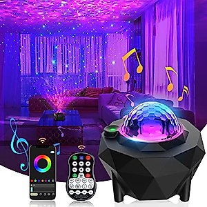 Star Projector, ZonQoonz Galaxy Projector with APP Remote Control, Bluetooth Music Speaker Aurora Projector, Night Light Projector for Kids Adults Gaming Room, Home Theater, Birthday, Party