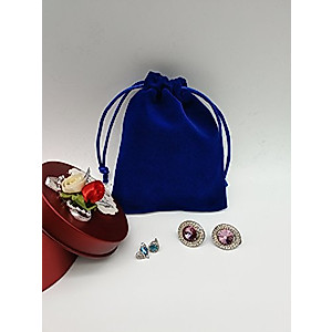 Ankirol 20pcs Velvet Drawstring Bags 3.5X 4.7'' Jewelry Gift Bags Pouches Favors (Blue)