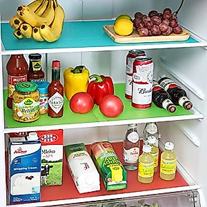 [Extra Large] Refrigerator Liners, 17.5" x 23.2" Refrigerator Liners Washable for Shelves, Cuttable Fridge Shelf Liners for Kitchen Cabinets, Refrigerator Drawer Cupboard Liners - 9 Pcs