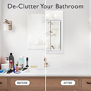 Design House 24 Inch Concord Bathroom Medicine Cabinet, Wall Mounted, Mirror, White, 532374-WHT