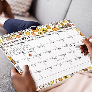 CRANBURY Small Wall Calendar 2024 (8.5x11", Seasons) 2024 Wall Calendar, Desk Calendar or Hanging Monthly Calendar 2024, Colorful Seasonal Designs, Includes Stickers