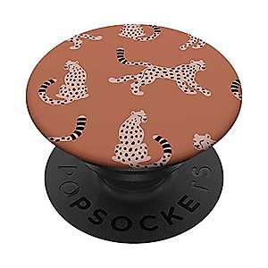 Cheetah Pattern Safari Animal Boho Modern Terracotta Neutral PopSockets PopGrip: Swappable Grip for Phones & Tablets