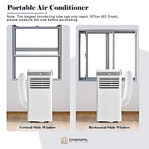 oneinmil 4-IN-1 10000BTU Portable Air Conditioner and Heater, Built-in Dehumidifier & Fan Modes with Remote Control, Includes Window Mount Kit, AC Unit For Room, Office, Dorm, Bedroom