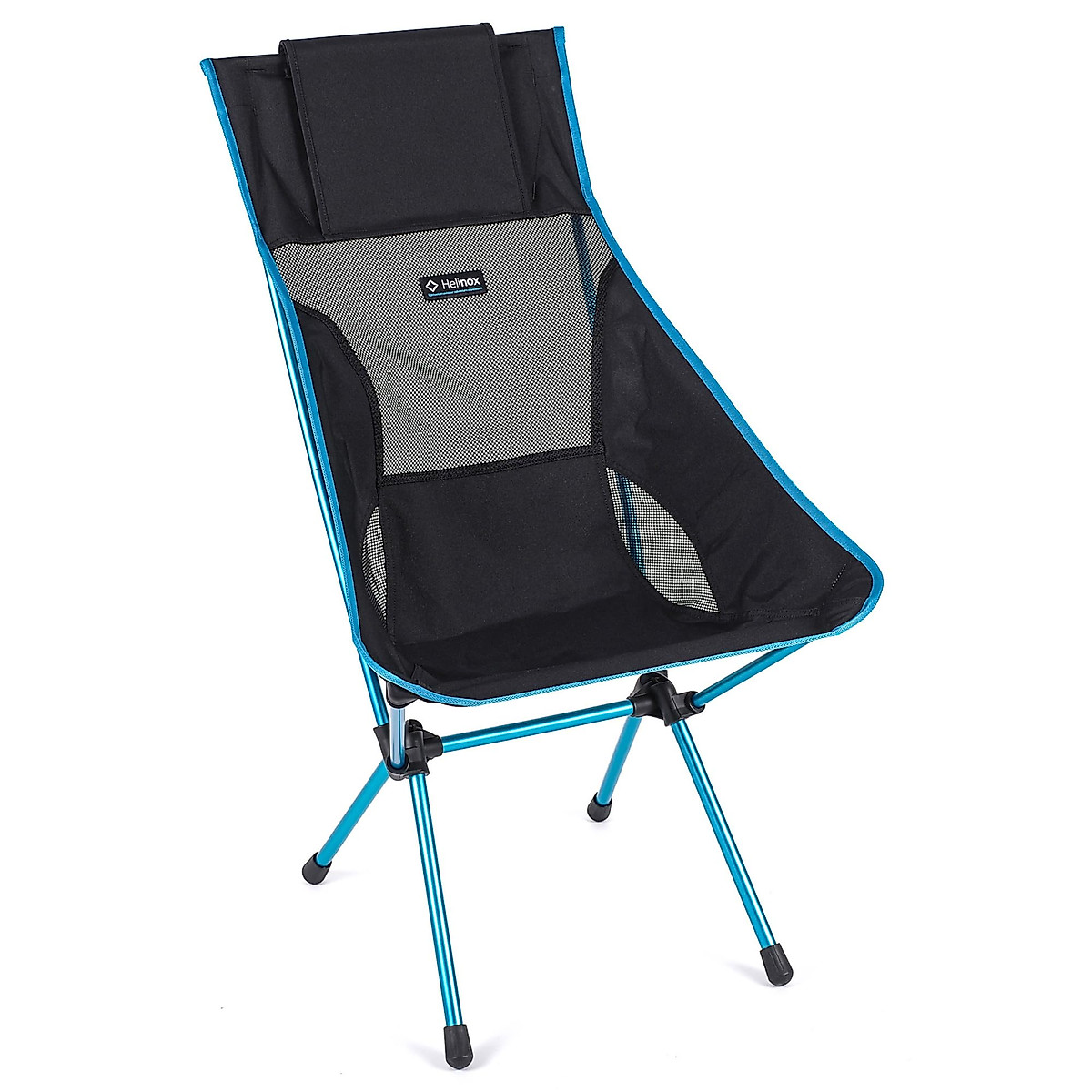 Helinox Sunset Chair Lightweight, High-Back, Compact, Collapsible Camping Chair, Black, with Pockets