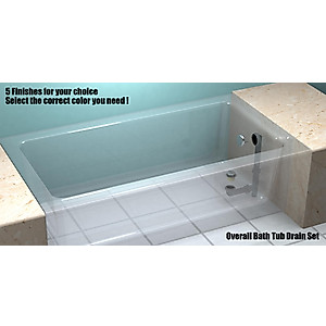 Artiwell 1-1/2" Black Tubular Bath Drain Kit with Tip-Toe Bath Drain Stopper, Touch-Toe Tub Drain, Tip Toe Bathtub Drain Waste and Overflow with Plug and Bathtub Overflow Drain Cover, Matte Black