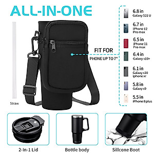 DIGJUPER 30 OZ Tumbler with Handle - Leak-Proof Coffee Mug Insulated Tumbler with Flip & Straw Lid, Carrier Bag, Stainless Steel Water Bottle Fits Cup Holder, Water Cup Travel Tumbler