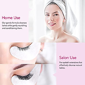 AuReve Eyelash Extension Cleanser Lash Shampoo Eyelash Extension Shampoo Lash Foam Cleanser Eyelid Cleanser for Makeup Remover Eyelash Care, Paraben & Sulfate Free for Salon and Home Use (Rose 600ml)