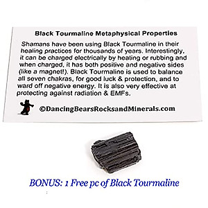 DANCING BEAR Selenite Sticks Wands Bulk (17-20 pcs) 1.5-2 inch L X .25-.5" W Each, Bonus: Free Black Tourmaline & ID Card, Reiki, Chakra, Healing, Protection Grids, Good Luck, Positive Energy, Brand