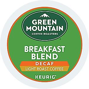 Green Mountain Coffee Roasters Decaf Breakfast Blend, Single-Serve Keurig K-Cup Pods, Light Roast Coffee, 32 Count (Pack of 2)