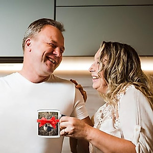 3dRose USA Oregon Basket Slough NWR Pair of Canada Geese Two Tone Mug, 11 oz, Black