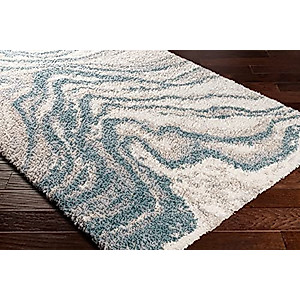 Mark&Day Area Rugs, 8x10 La Grange Modern Aqua Area Rug, Blue/Grey/Beige Carpet for Living Room, Bedroom or Kitchen (7'10" x 10')