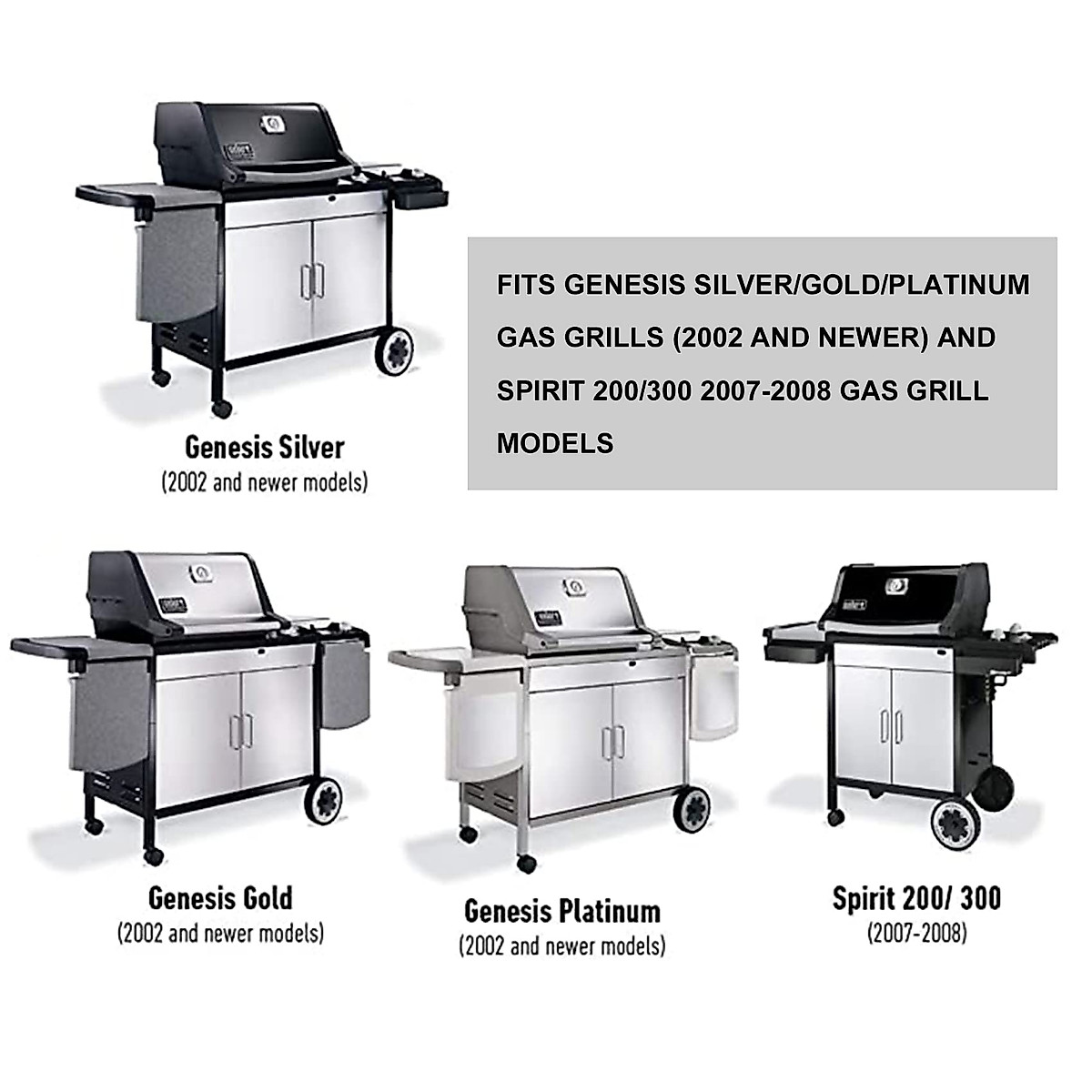 onlyfire Grill Igniter Replacement Kit for Weber 7510 Fits Genesis Silver/Gold/Platinum Gas Grills (2002 and Newer) and Spirit 200/300 Grills (2007-2008)