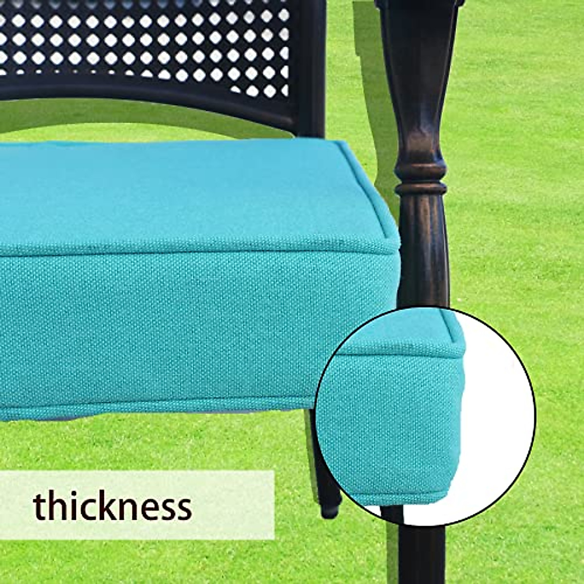 Sunshine Outdoor Patio Chair Cushion Outdoor Seat Cushions for Patio Furniture 20x20x3.9 inch Set of 4 Green