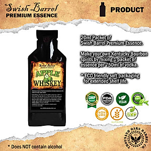 Apple Whiskey Essence | Bootleg Kit Refills | Thousand Oaks Barrel Co. | Gourmet Flavors for Whisky Sour Cocktails | Old Fashioned Mixers and Cooking | 20ml .65oz Packets
