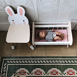 Tender Leaf Toys - Forest Table and Chairs Collections - Adorable Kids Size Art Play Game Table and Chairs - Made with Premium Materials and Craftsmanship for Children 3+ (Forest Rabbit Chair)