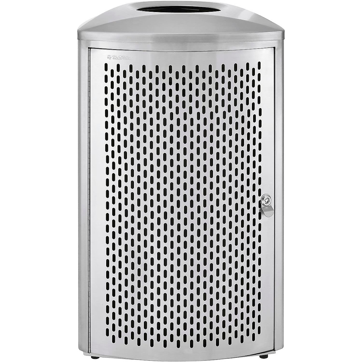 Global Industrial Triangular Trash Can, 18-1/2 Gallon, Brushed Stainless Steel