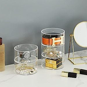 MESAILUP Belt Rack Organizer 3 Layers Acrylic Display Case with Magnet, Acrylic Stackable Drawers Storage Holder for Accessories Like Watches, Jewelry, Makeup, Bracelets, Rings, Craft Toy & Tie