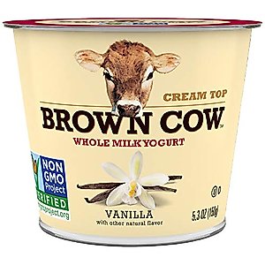 Brown Cow Cream Top Vanilla Whole Milk Yogurt, 5.3 oz. Cup - Creamy, Delicious Yogurt