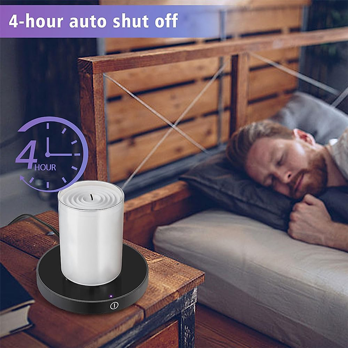 LOMILD Coffee Warmer, Electric Coffee Cup Warmer with Auto Shut Off, 3 Temperature Setting Mug Warmer for Beverage Milk Tea Candle, No Mug