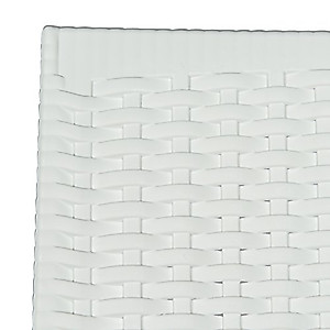 LeisureMod Hickory Weave Indoor Outdoor Patio Dining Side Armchair, Set of 2 (White)