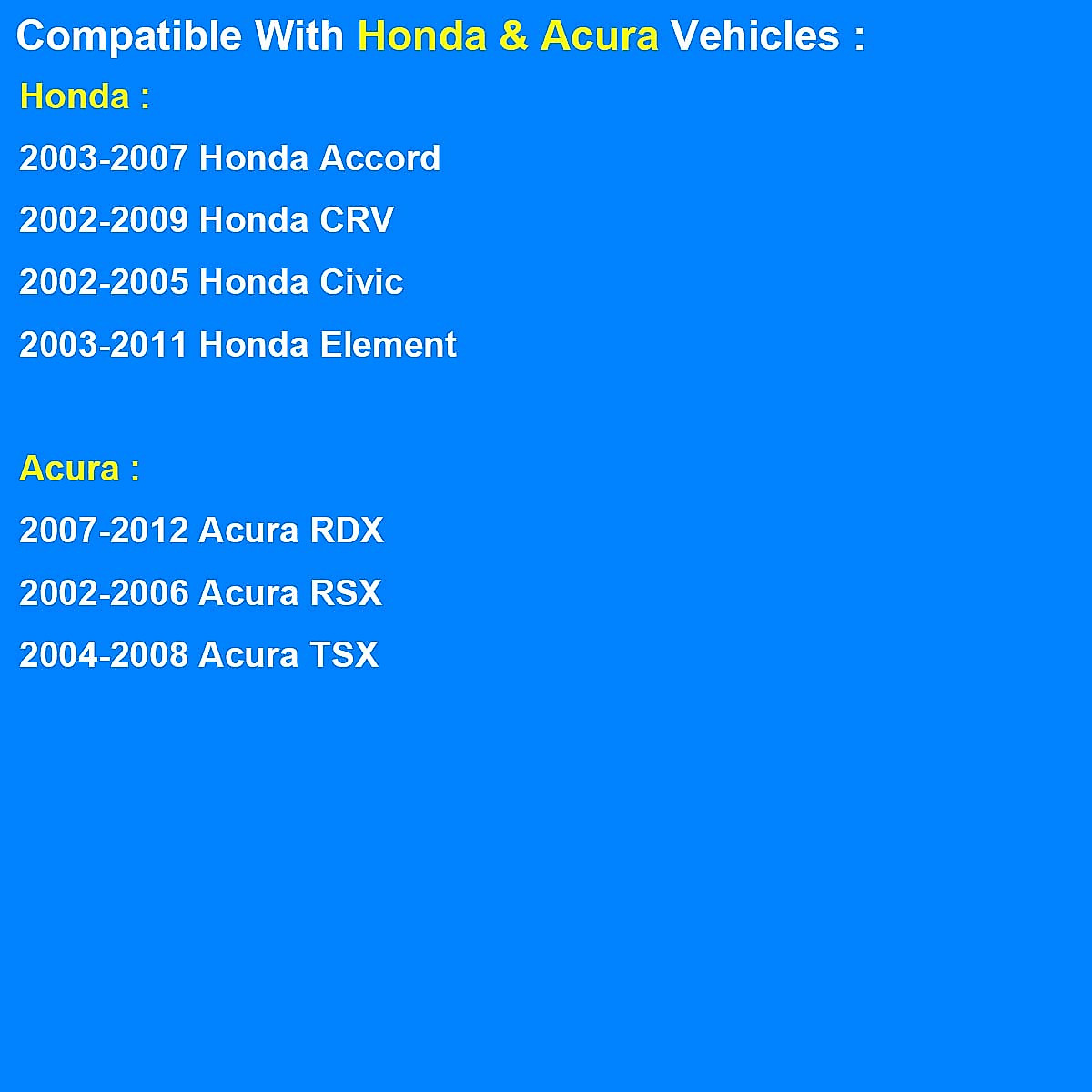 Knock Sensor, Replaces 30530-PPL-A01, 158-0917, 1580917 Compatible with Honda, Acura - 2003-2007 Accord, 2002-2009 CRV, 2002-2005 Civic, 2003-2011 Element, 2007-2012 RDX, 2002-2006 RSX, 2004-2008 TSX