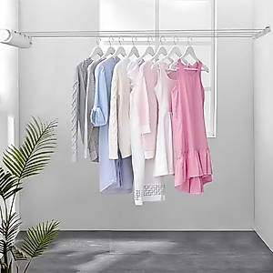 Retractable Outdoor Clothesline Indoor Wall Mounted Flexible Clothes Dryer Plastic Telescopic Rope Hanger Space Saving for Hanging Drying Rack Wet Dry Laundry Bathroom Hotel Travel Camping(4 Ropes)