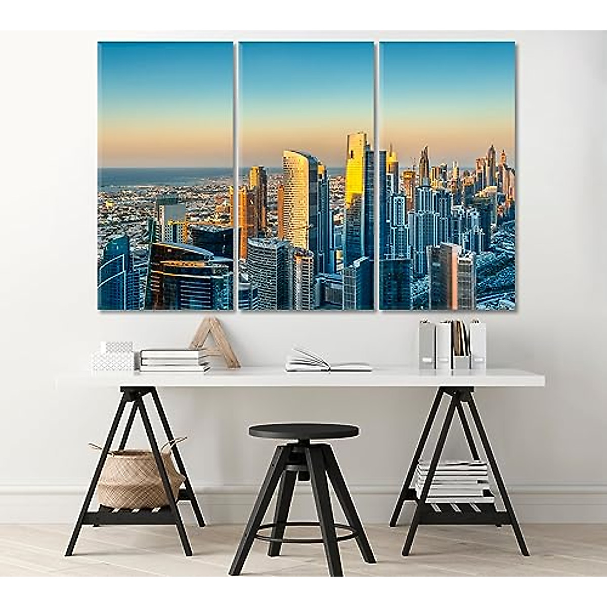 Business Bay Towers in Dubai Canvas Print 1 Panel / 36x24 inches