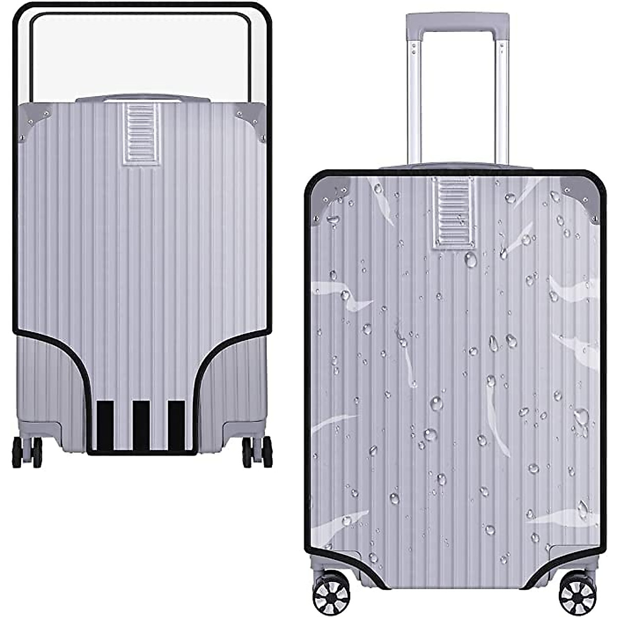 Yuppies Clear PVC Suitcase Cover Protectors Luggage Cover for Wheeled Suitcase (20inch/24inch/28inch (3 Pieces))