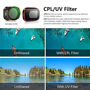 STARTRC Mini 4 Pro Filters, 6 Pack UV CPL ND8 ND16 ND32 ND64 Filter Compatible with DJI Mini 4 Pro Drone, Polarizer and Neutral Density Camera Lens Multi Coated Filter (Aluminum Frame)