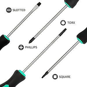 Amazon Basics 12-Piece Magnetic Screwdriver Set, Turquoise