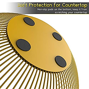 DMAR Wire Fruit Basket Gold Fruit Bowl for Kitchen Counter Wave Fruit Basket Serving Bowl Wire Fruit Dish for Fruits and Veggies