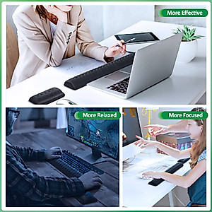 Gimars Upgrade Soft Memory Foam Keyboard Wrist Rest with Massage Dot, Ergonomic Wrist Rest for Computer Keyboard with PU Non-Slip Base, Comfortable Wrist Pad for Office,Typing Pain Relief