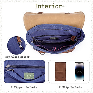 The Same Direction Hillside Backpack Leather and Canvas (Grey)