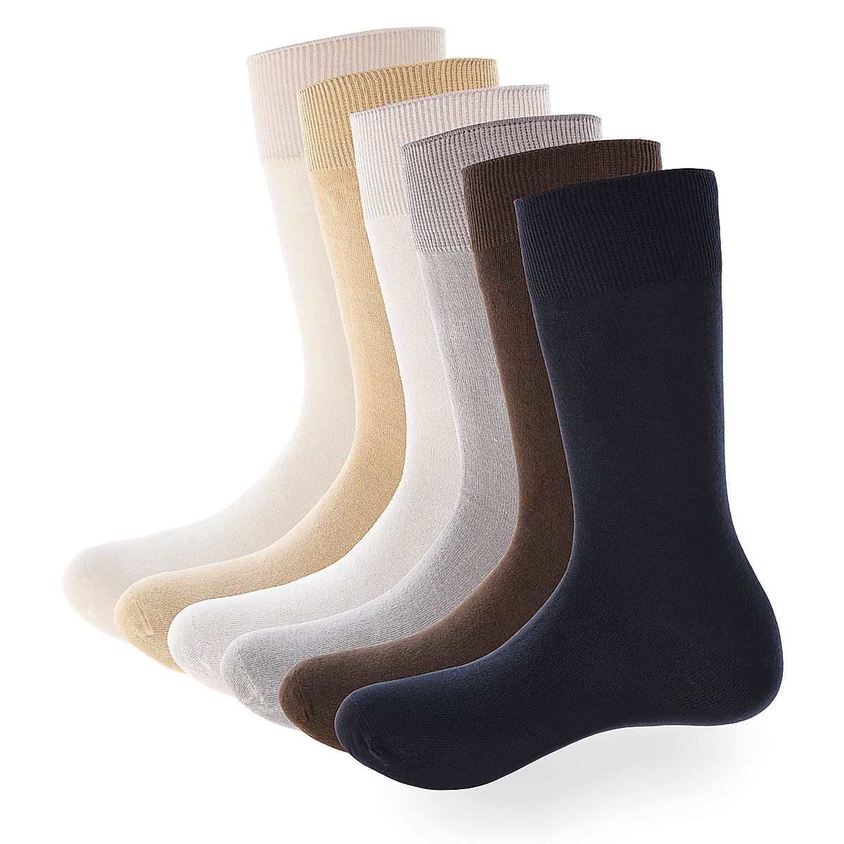 Adabella Mens Premium Bamboo Crew Socks 6 Pairs - Athletic Moisture Wicking Lightweight Seamless Thin Soft Comfortable Socks (Multicolor)