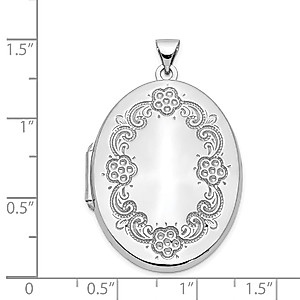 Diamond2Deal 14K White Gold 25mm Locket Pendant