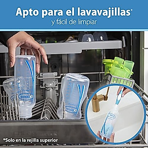 Dr. Brown's Natural Flow Anti-Colic Options+ Narrow Baby Bottle, Blue Nature, 8 oz/250 mL, with Level 1 Slow Flow Nipples, 0m+, 4 count (Pack of 1)