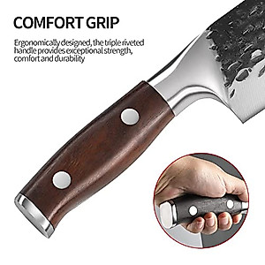 Hong wong Chef Knife,Meat and Vegetable Cleaver Knife,Hand Forged Boning Knife,Full Tang Design High Carbon Steel Kitchen Knife for Home Kitchen Restaurant