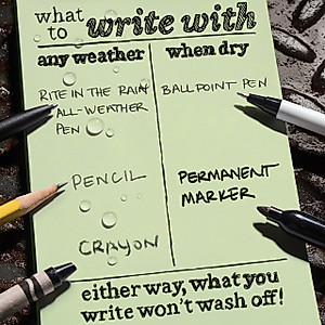 Rite In The Rain Weatherproof Top Spiral Notebook, 4" x 6", Green Cover, Universal Pattern, 3 Pack (No. 946-3)