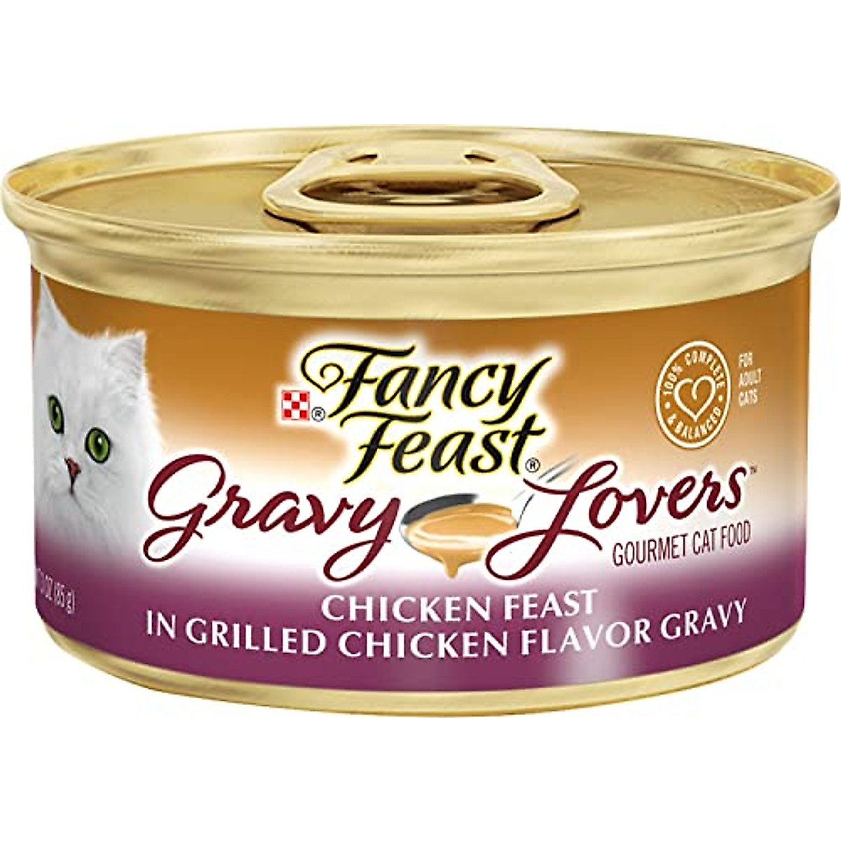 Fancy Feast Gravy Lovers Variety Packs Wet Cat Food Bundle Includes Turkey, Salmon & Sole, Chicken Feast in Gravy Flavor Grain-Free Proteins (Pack of 18)