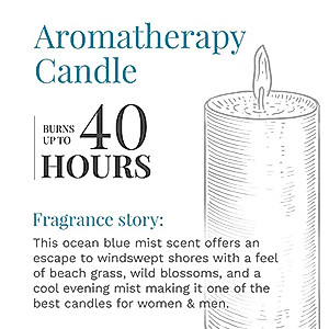 CANDLE-LITE Ocean Blue Mist Scent 3-Wick Aromatherapy Candle with 20-40 Hours of Burn Time, 10 oz