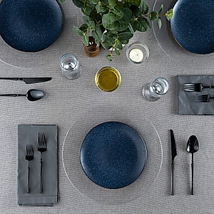 ELEGANT DISPOSABLES 13'' Charger Plates Clear Plastic Heavy Duty Disposable Dinner Chargers Serve ware Dishes Platters Tableware Pack of 12