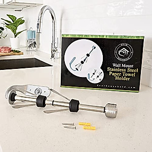 One Handed Tear Wall Mounted & Under Counter Paper Towel Holder Dispenser - Stainless Steel Wall Mount Paper Towel Holder - Easy to Install Horizontally or Vertically - Hardware Included – 11 Inches
