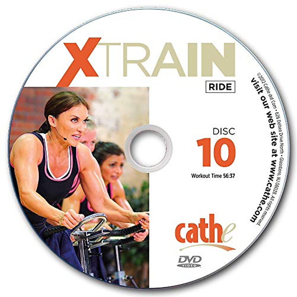 Cathe Friedrich XTrain Ride Indoor Cycling Workout DVD - Use Cathe low impact Indoor cycle workout DVD for lower body sculpting, fat burning, weight loss and aerobic conditioning